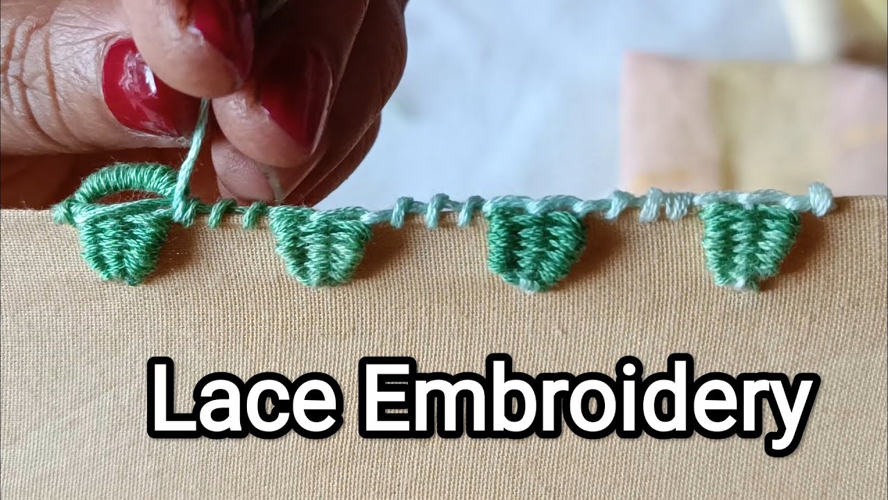 No 64 || Lace Embroidery || Edging Stitch || Needle lace Border ...