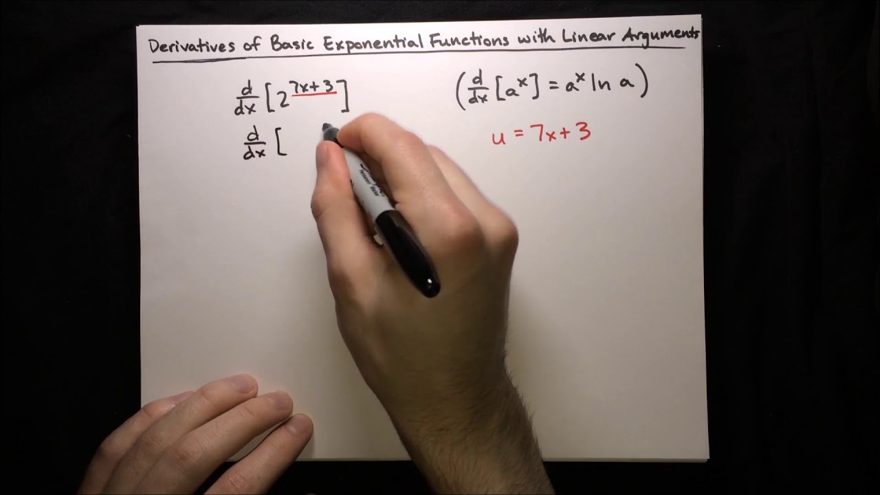 Derivatives of Basic Exponential Functions with Linear Arguments - YouTube