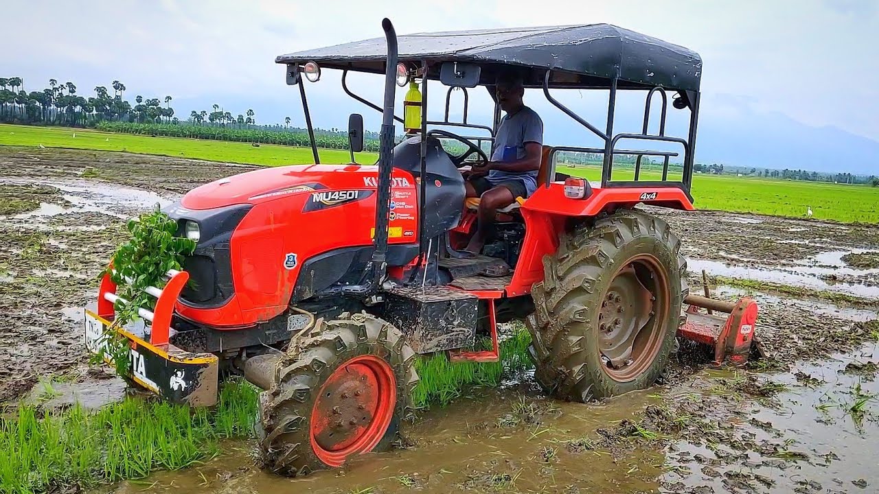 Kubota MU4501 45hp 4wd Tractor + Maschio Rotary tiller Pudding ...