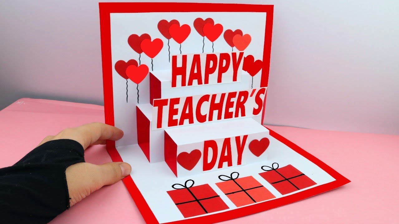 How to make Teacher's Day Pop Up Card | | Card Idea for Competition ...