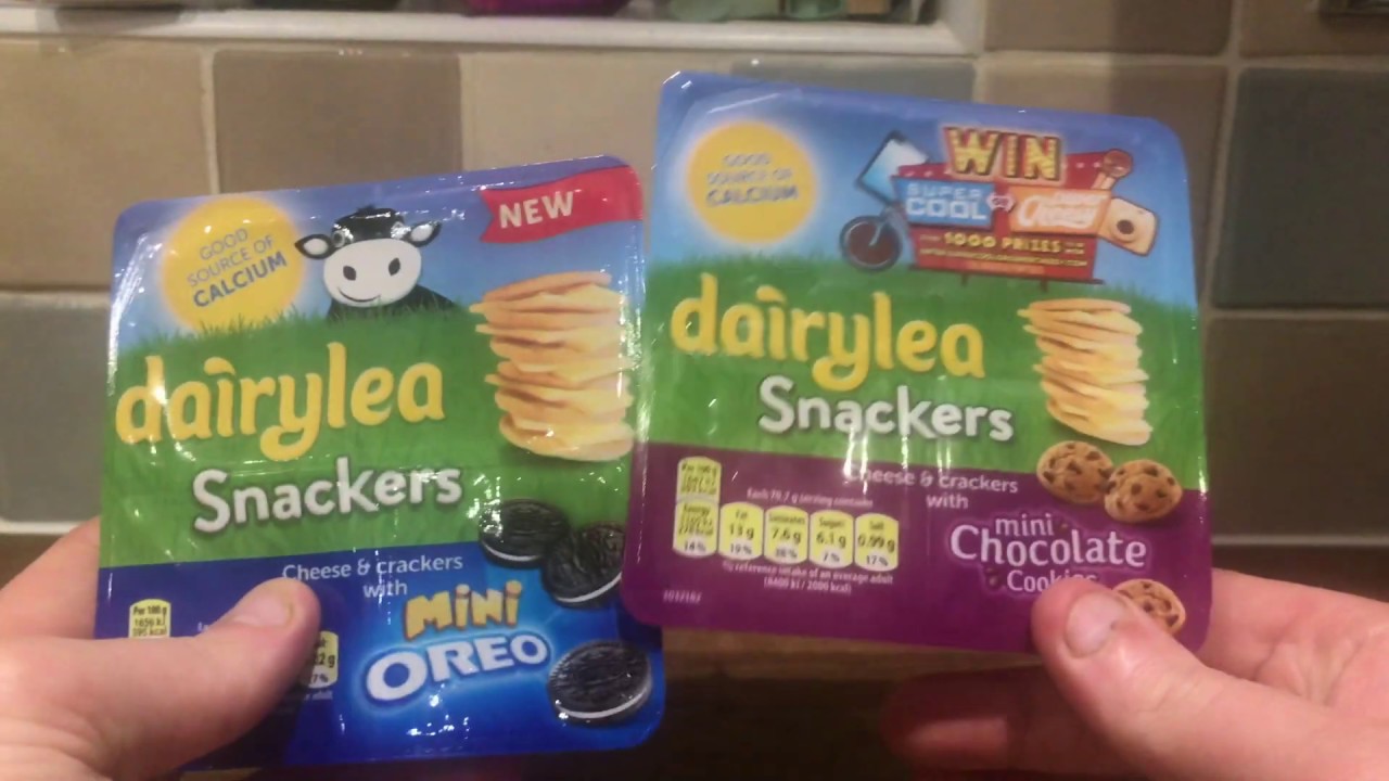 Dairylea Snackers Mini Cookies & Oreos Review - YouTube