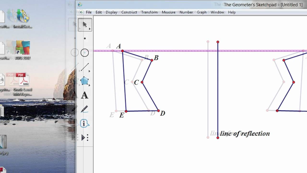 Reflecting Across a Line with Geometer's Sketchpad - YouTube