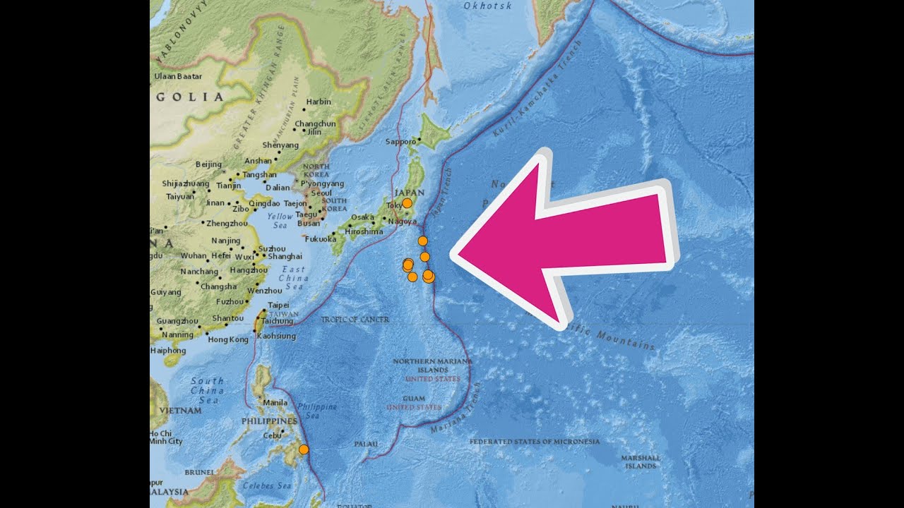 Large Earthquake swarm Izu Trench Region. Monday Earthquake update 10/2 ...