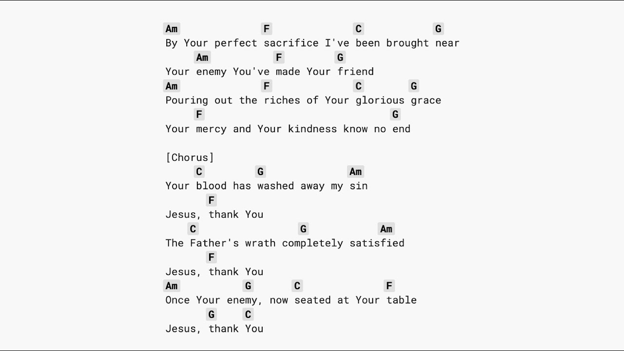 JESUS, THANK YOU by Sovereign Grace Music. feat Brook Hills (CAPO 4) guitar chords - YouTube