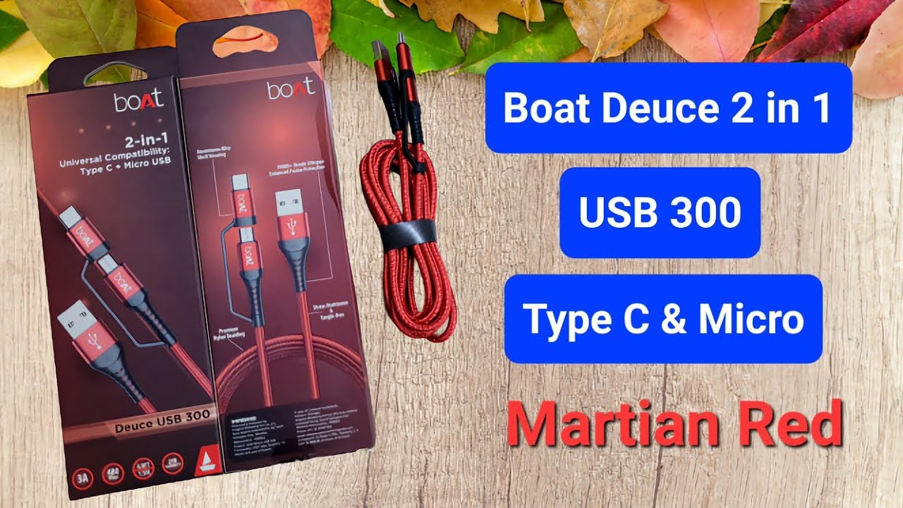 Boat Deuce USB 300 2 in 1 Type C & Micro USB Cable 3A Fast Charging 1.5 ...