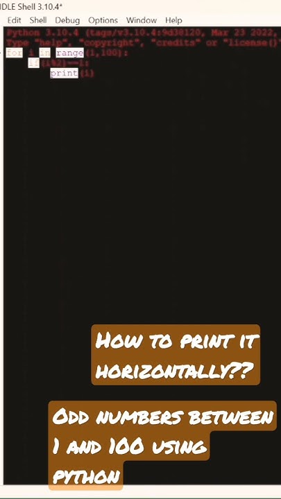 find odd numbers between 1 to 100 | programming questions | #python #codersadda - YouTube