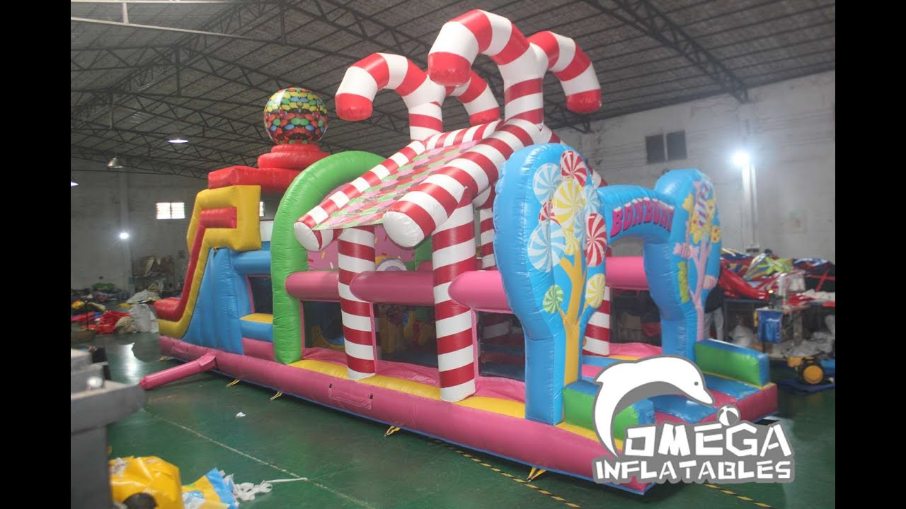 Inflatable Candy Obstacle Course - YouTube