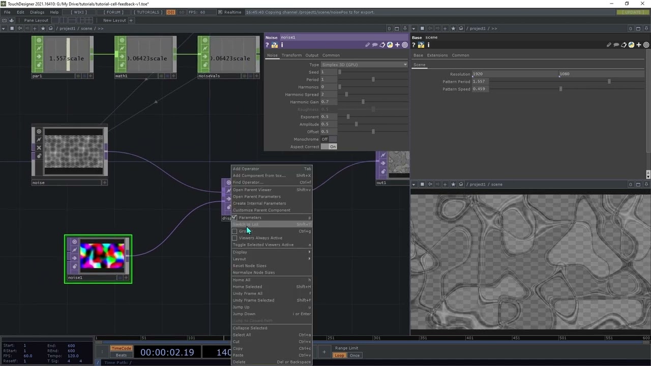Cellular Noise Scene in TouchDesigner - YouTube