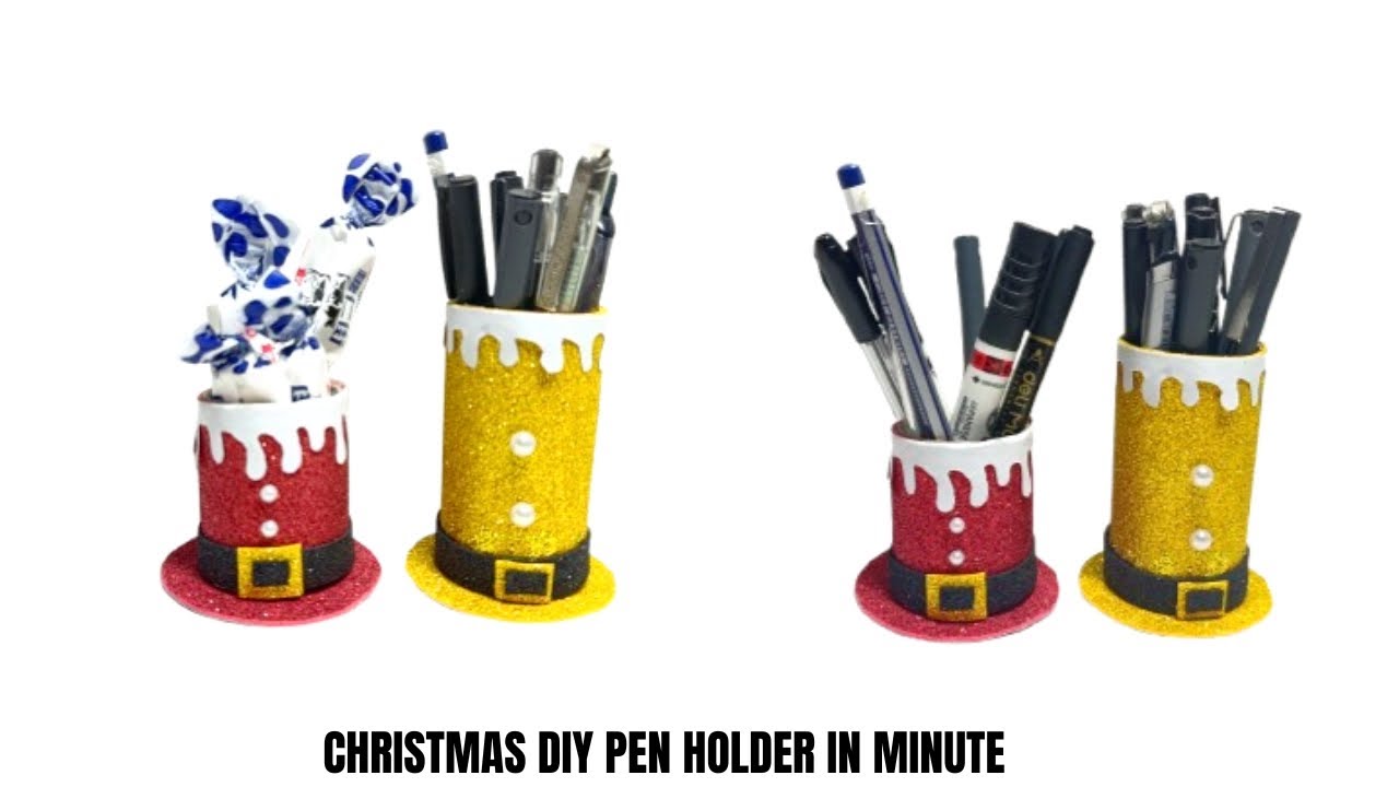 CHRISTMAS DIY PEN HOLDER |CHRISTMAS CRAFT IDEA 2024 |DIY PEN/PENCIL ...