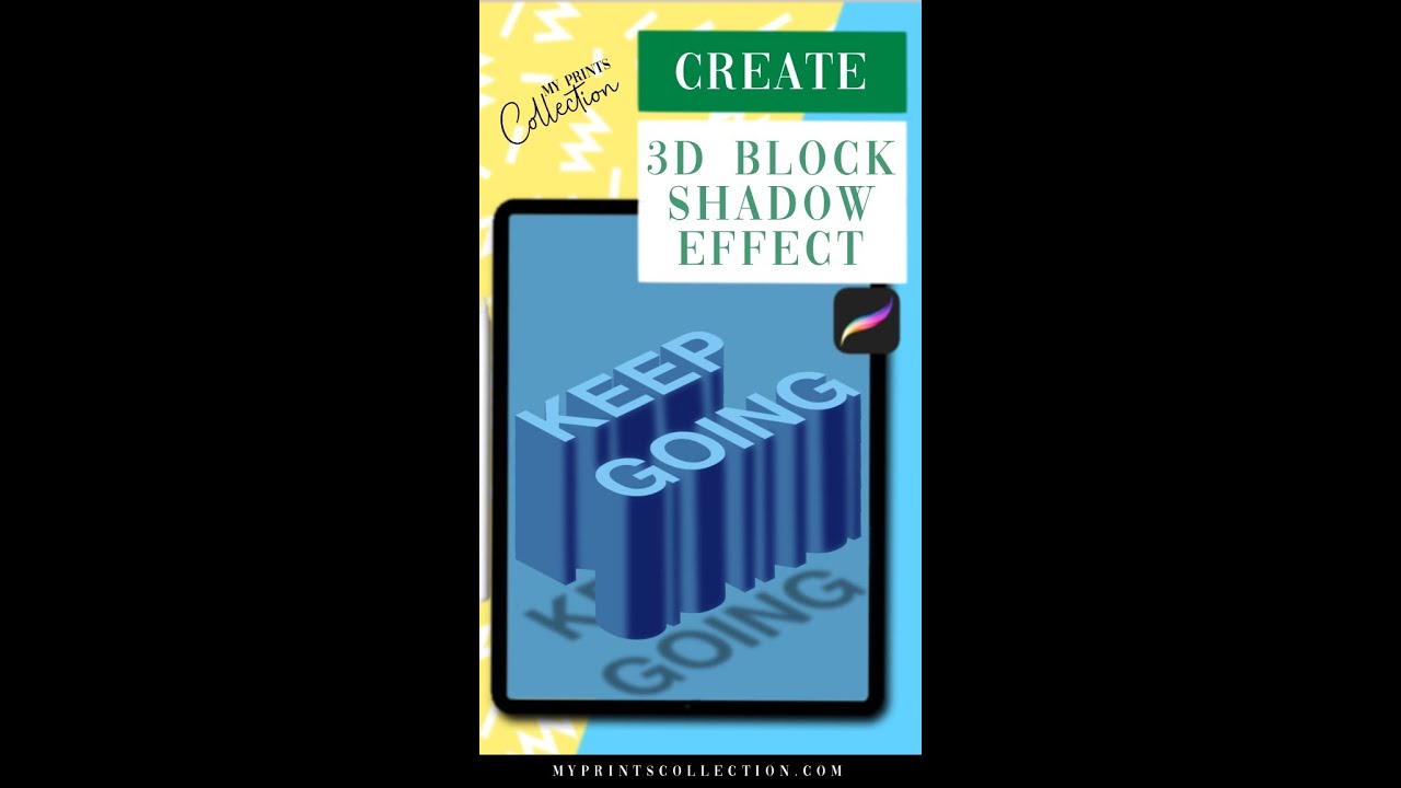 PROCREATE LETTERING | Easy 3D Block Shadow Effect with your iPad | Less ...