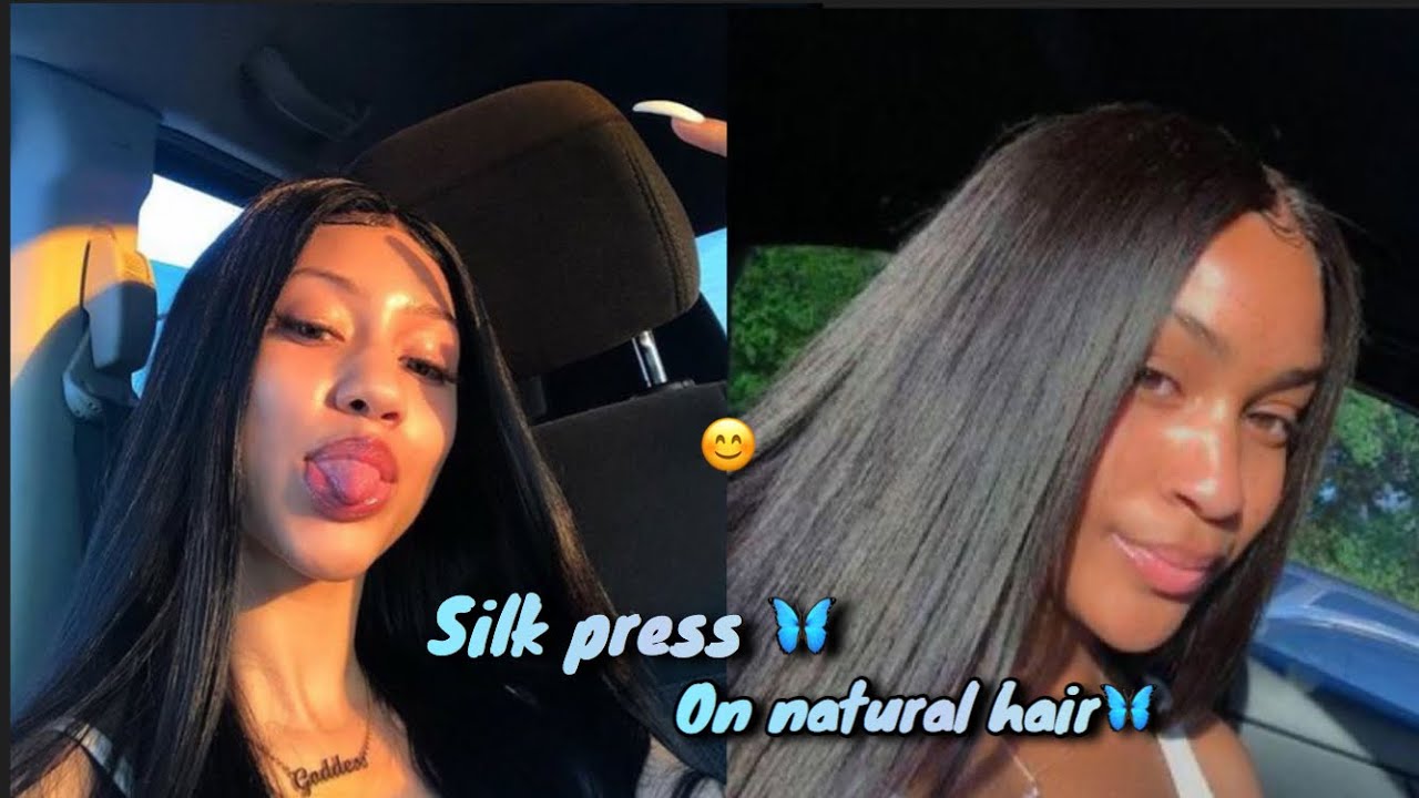 SILK PRESS ON NATURAL HAIR 😍 - YouTube