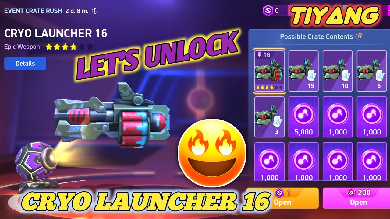 Let's Try To Unlock Cryo Launcher 16 From Event Crate Rush - Mech Arena ...