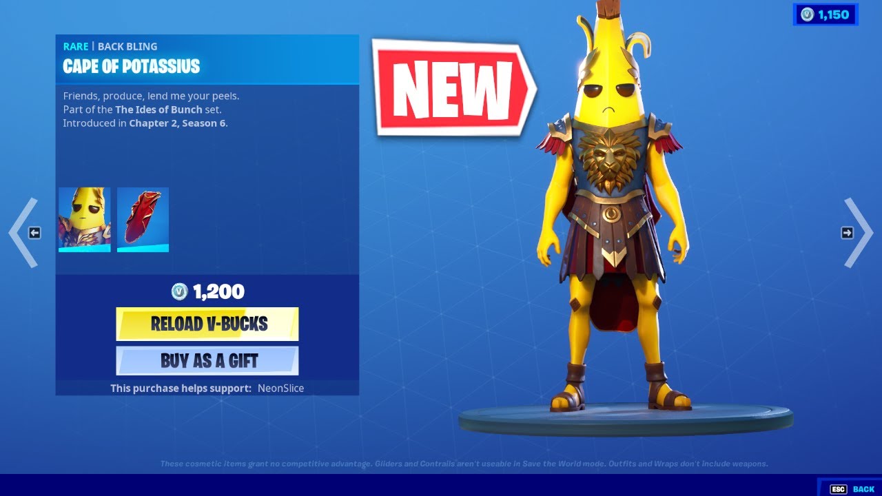 *NEW* GLADIATOR PEELY IN FORTNITE - POTASSIUS PEELS SKIN (with PICKAXE ...