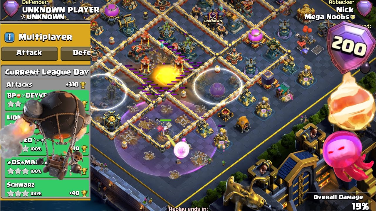 Fireball Rocket loon live legend league attacks, Road to top 200! #1 ...