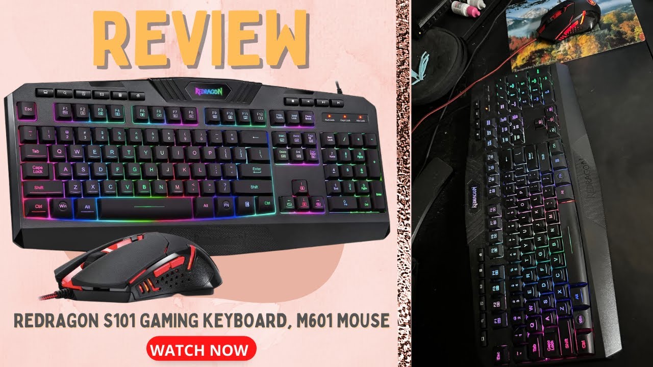 Redragon S101 Gaming Keyboard, M601 Mouse Review - YouTube