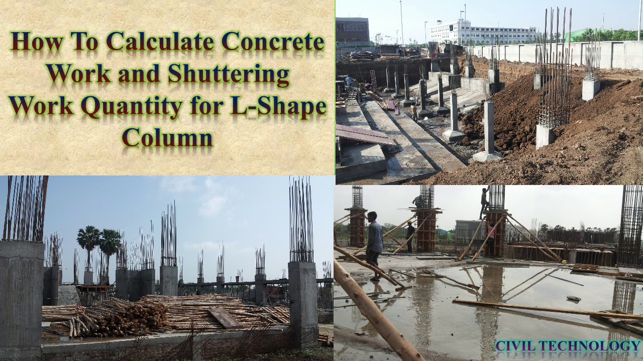 L-Shape Column Concrete work and Shuttering Work Quantity | Civil ...