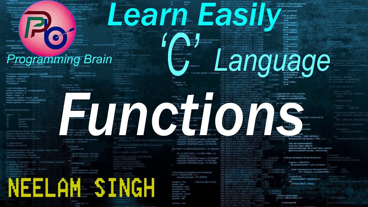 Functions In C Language By Programming Brain Youtube