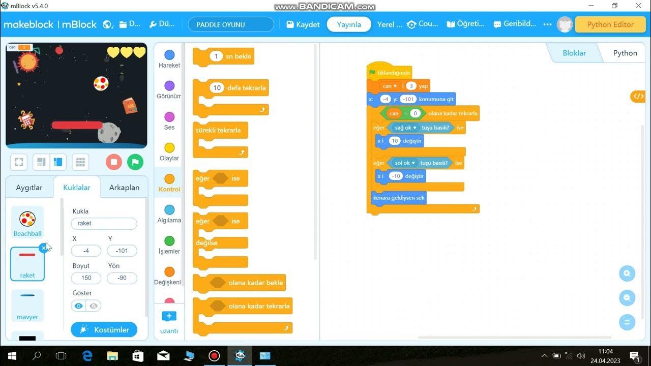 MBLOCK PADDLE OYUNU -PART1 - YouTube