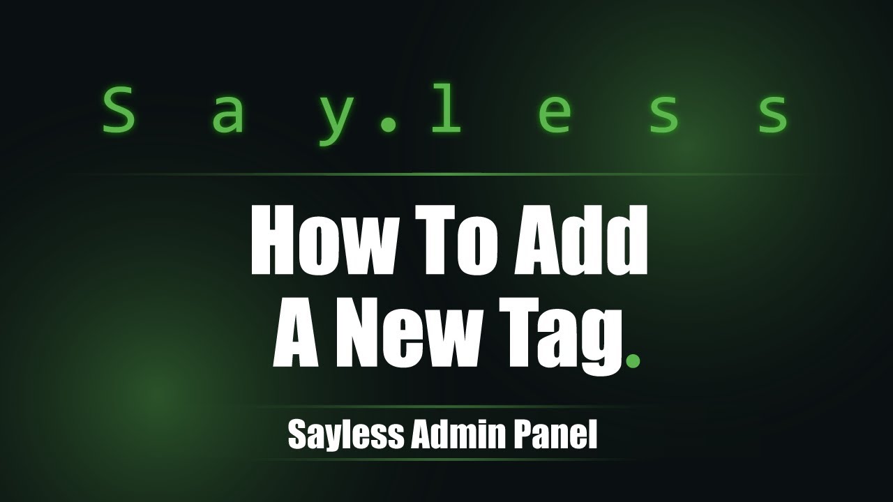How To Add a New Tag - YouTube