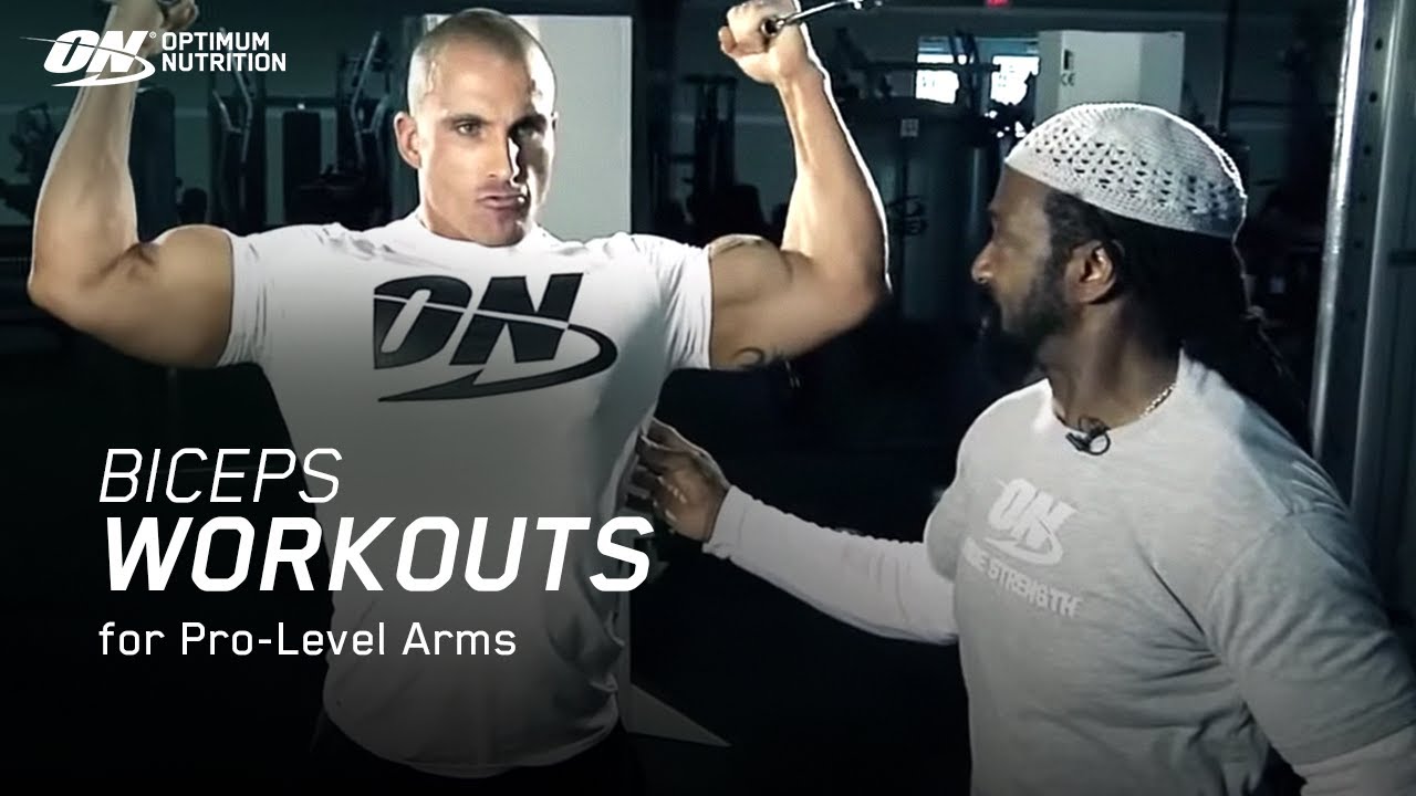 Bicep Workout with Charles Glass & Tobias Young | Optimum Nutrition ...