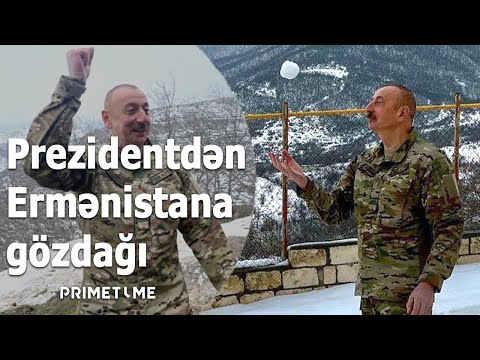 İlham Əliyev ailəsi ilə işğaldan azad olunmuş torpaqlarda - Xocavənddə qartopu oynadı