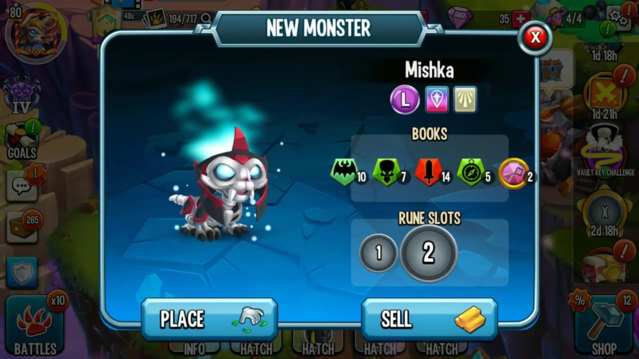 Hatch Mishka / new legendary monster / monsters legends gameplay - YouTube
