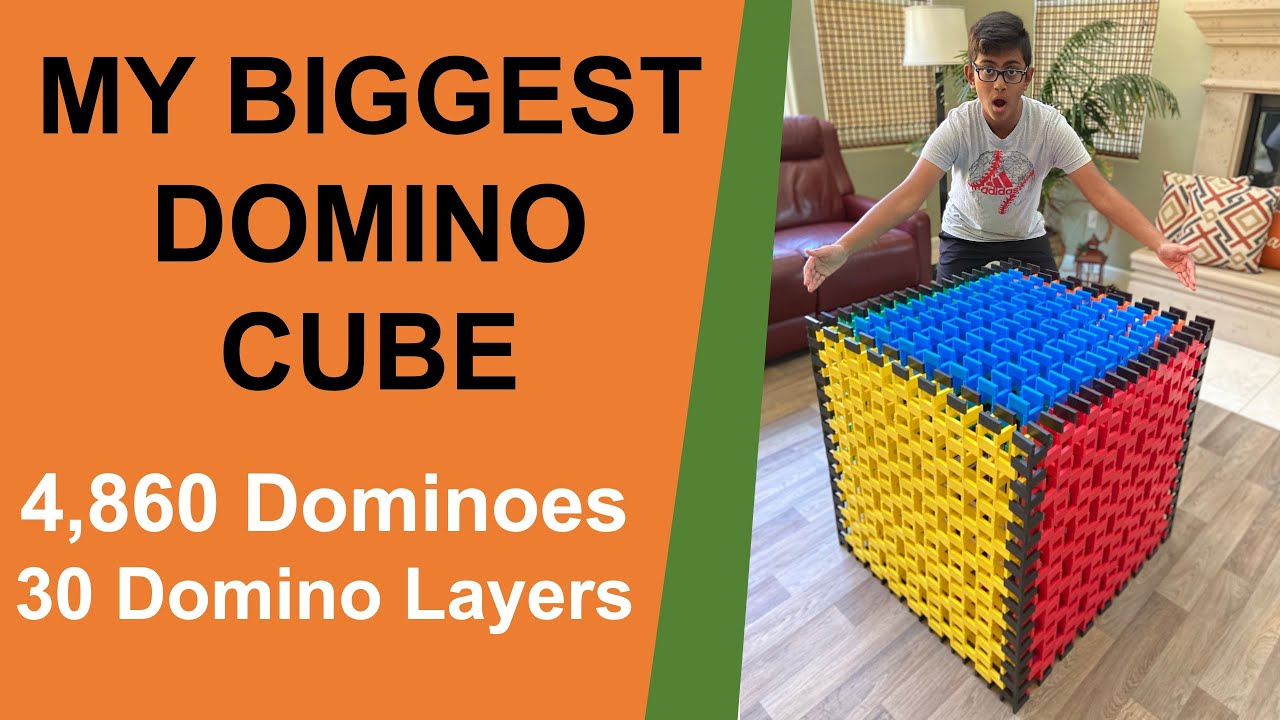 MY BIGGEST DOMINO CUBE (4860 DOMINOES and 30 LAYERS) - YouTube
