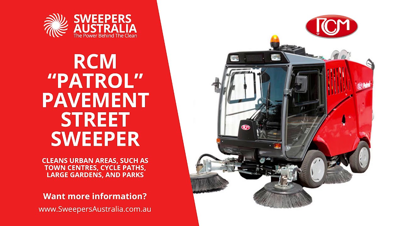 RCM "PATROL" Pavement Street Sweeper from Sweepers Australia - YouTube