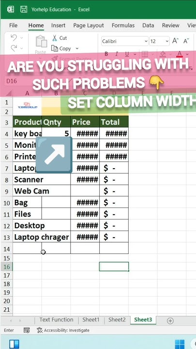 Set column width | excel tutorial in hindi | ms excel tricks #excel #shortsfeed #Spreadsheet ...