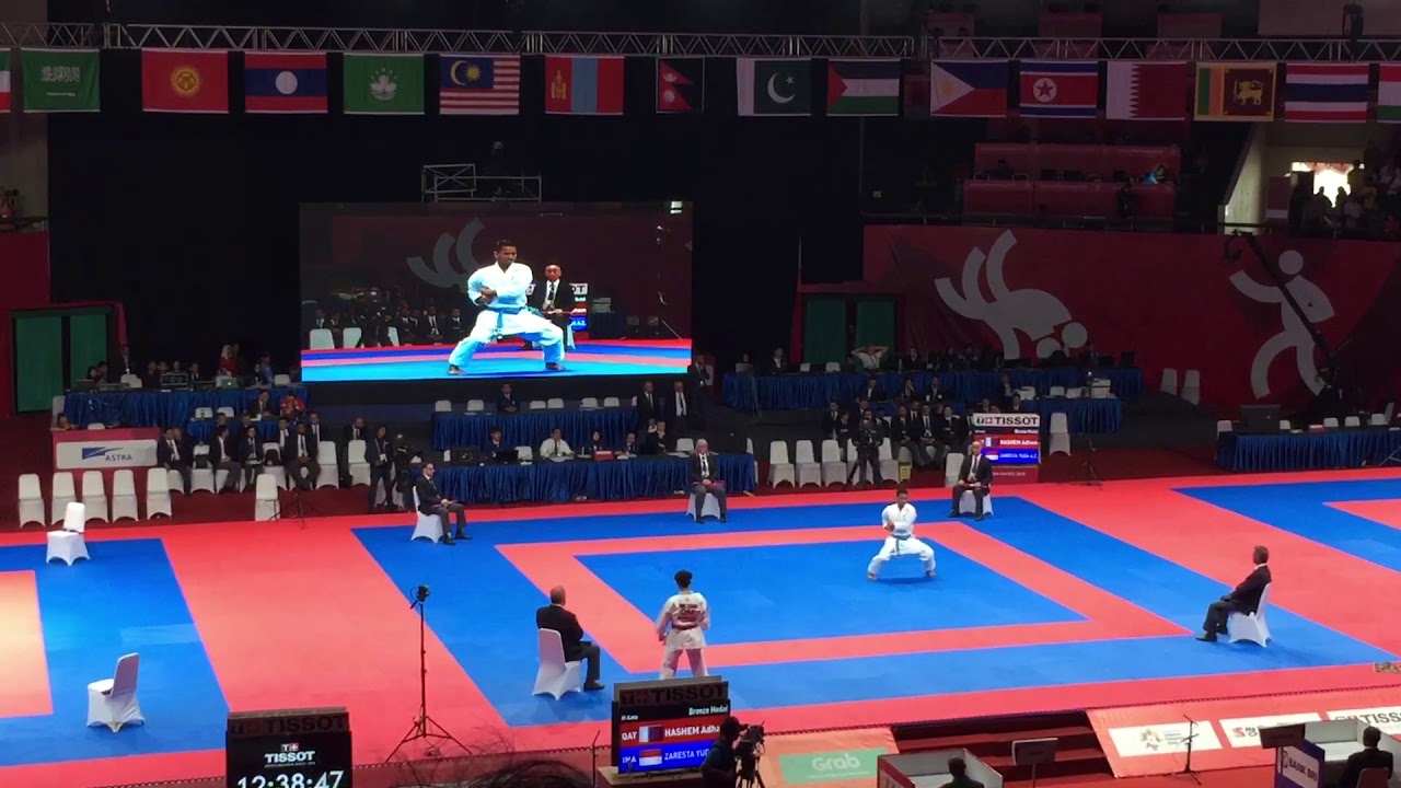 Asian Games 2018 Karate Male Individual KATA Zigi Zaresta (🇲🇨) vs Adham ...