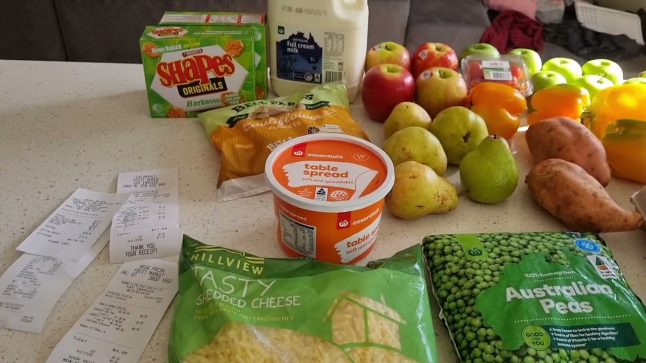 Woolies + Fruit and a huge meat shop - $159.97 - YouTube