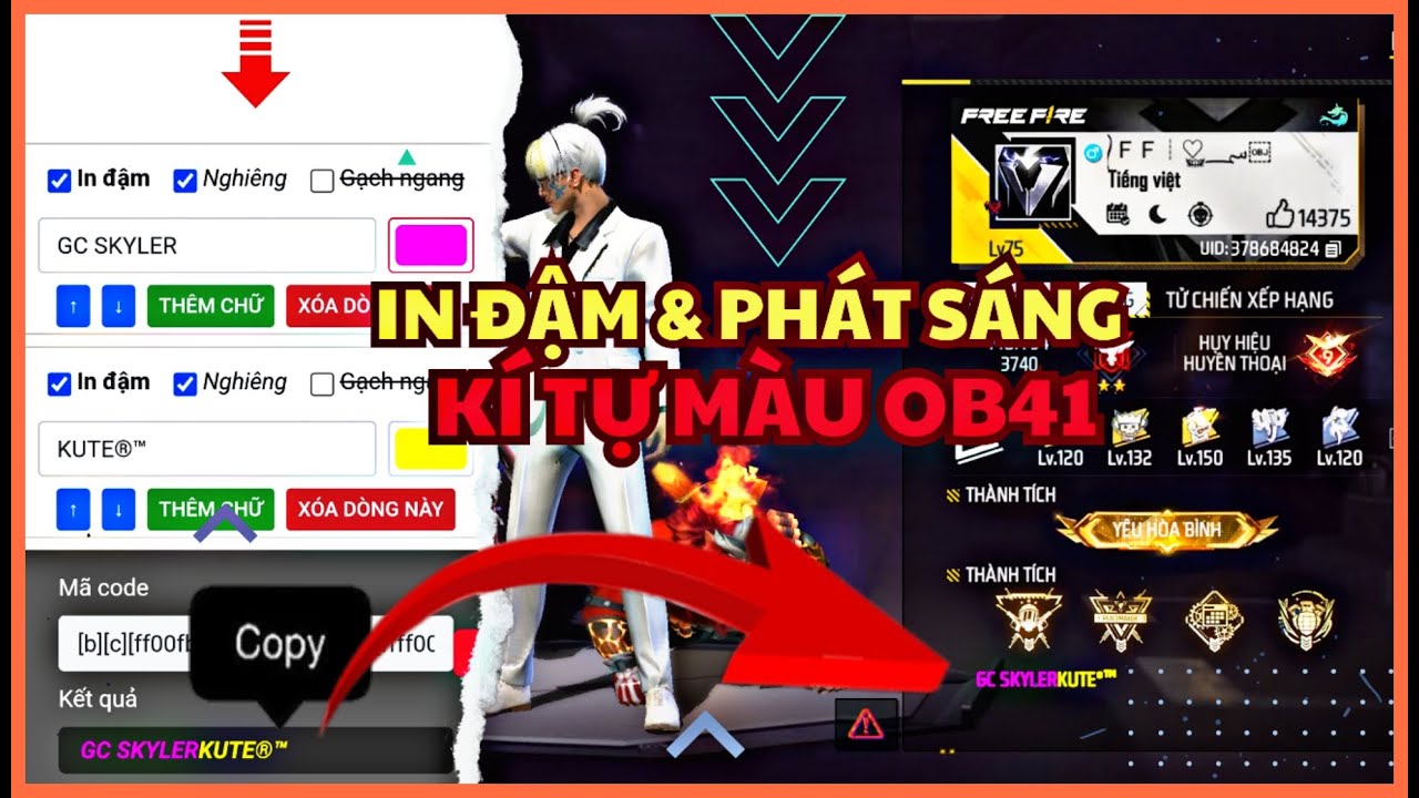 [Free Fire] Cách Làm Chữ Màu FF OB41 - Nhiều Màu In Đậm Phát Sáng | GC ...