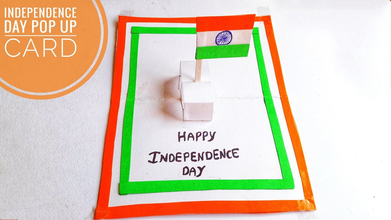 Pop-Up Flag Card | Independence Day Card | Independence Day Card Making ...