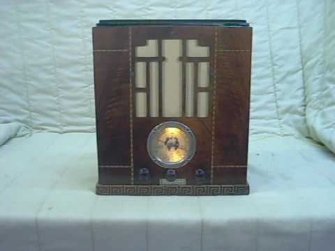 1935 Silver Marshall Old Antique Wood Vintage Tube Radio - YouTube