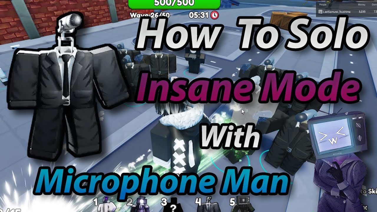 How To Solo Insane Mode With Microphone man (CRAZYY😱😱)![Skibidi Tower ...