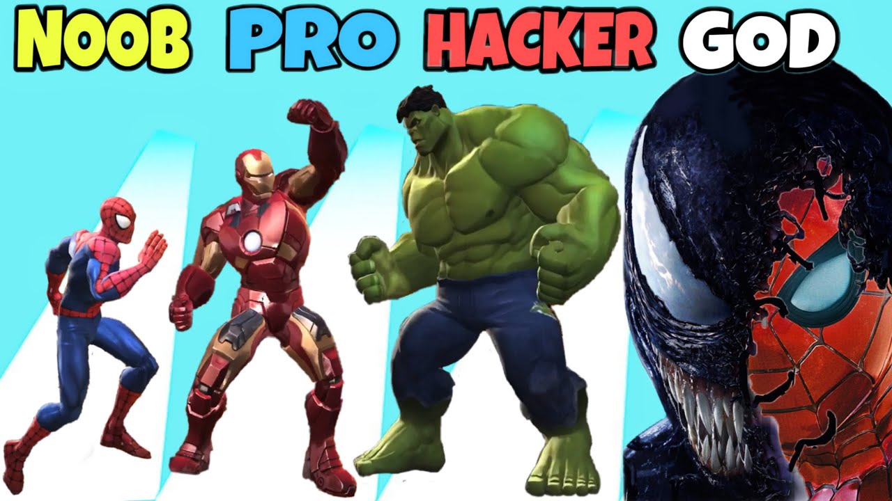 NOOB vs PRO vs HACKER vs GOD in Merge Superhero: Fighting (new upgrade ...