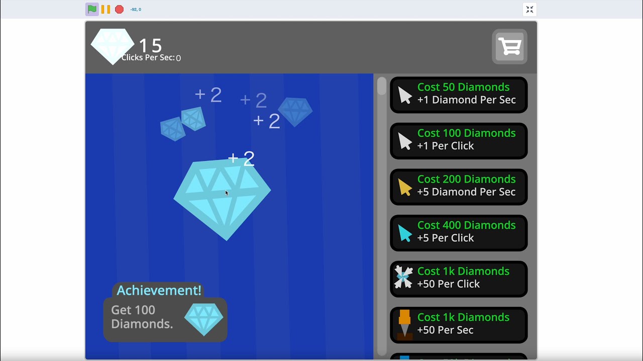 How to add a Diamond Per Click Indicator in Scratch | Scratch Tutorial! - YouTube