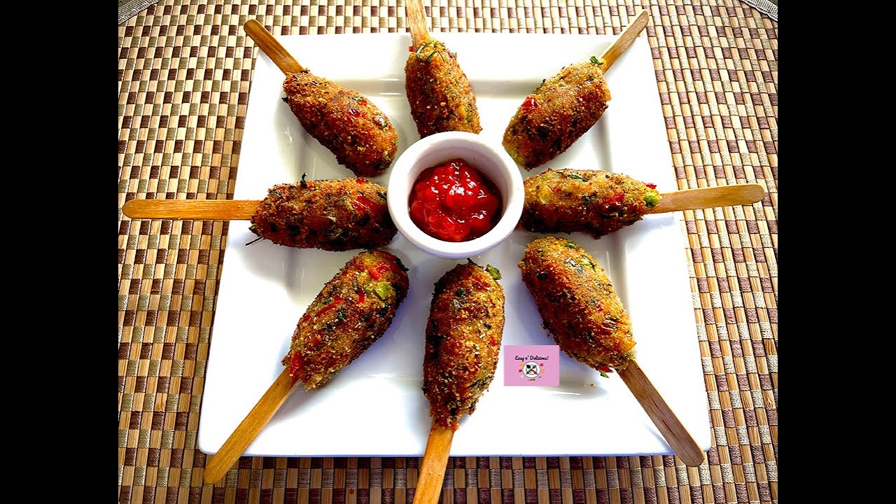 Veg Lollipops | Mixed Vegetable Lollipops | Easy Snack Recipe | Kids ...