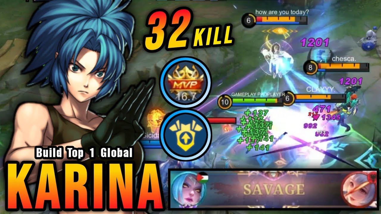 32 Kills + SAVAGE!! New META Karina with Weapon Master Emblem!! - Build ...