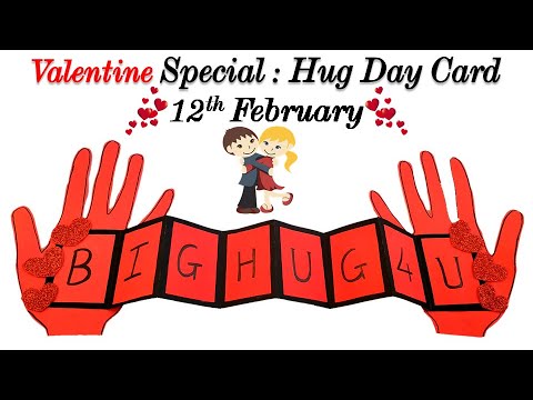 Hug Day Card Tutorial | DIY for Hug Day | Happy Hug Day card | Big Hug ...