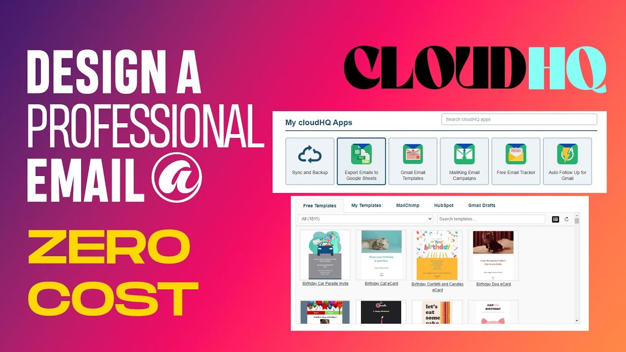 HOW TO DESIGN PROFESSIONAL EMAILS AT ZERO COST WITH CLOUDHQ - YouTube