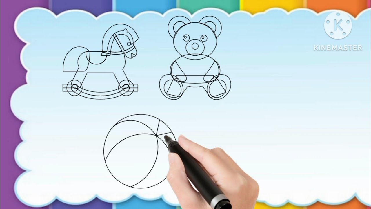 How to draw Toys|Acrylic painting|Colouring, painting, drawing for kids ...