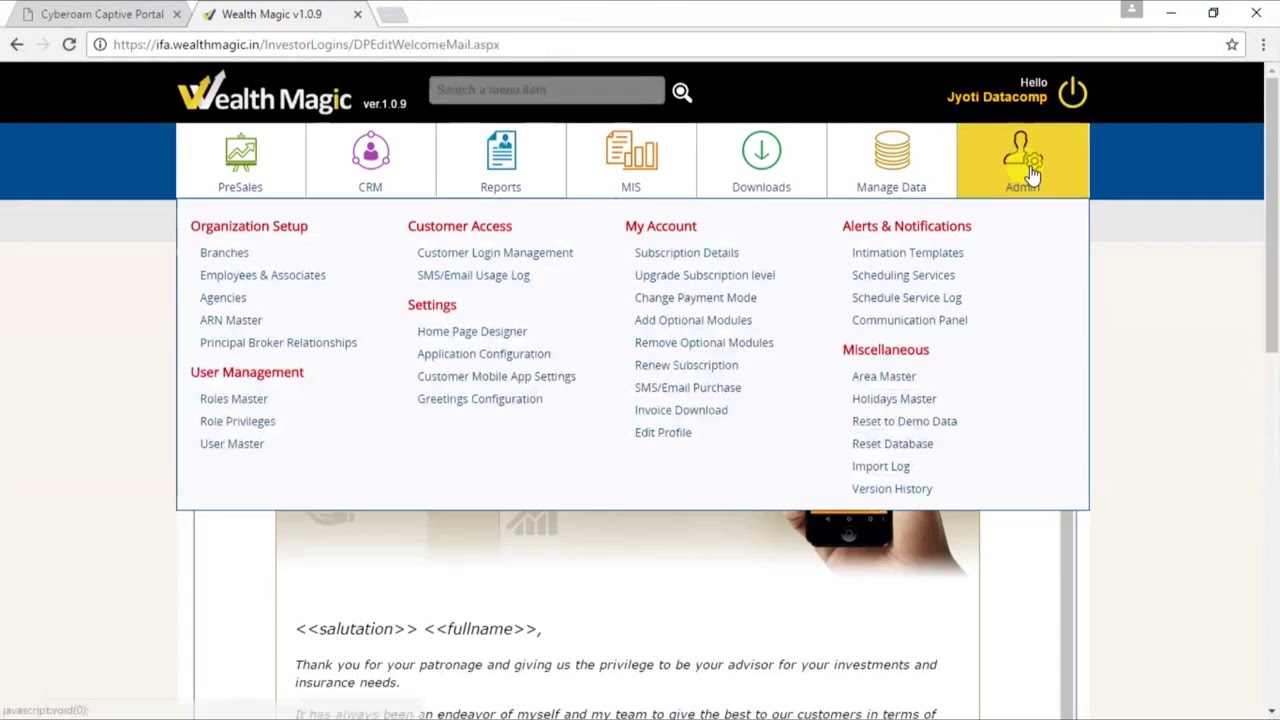 WealthMagic How to provide My Wealth app Web logins to Investors - YouTube