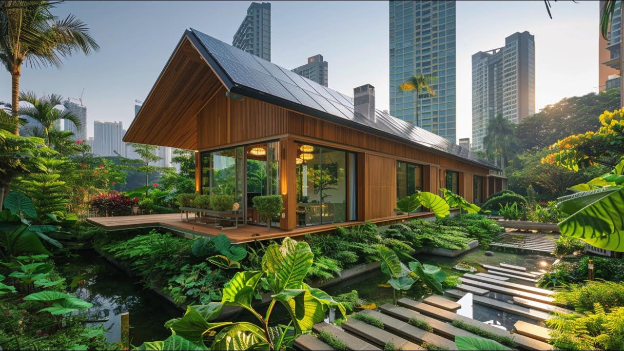 Eco-Friendly Modern House: With Wooden Facade & Lush Garden in Urban ...