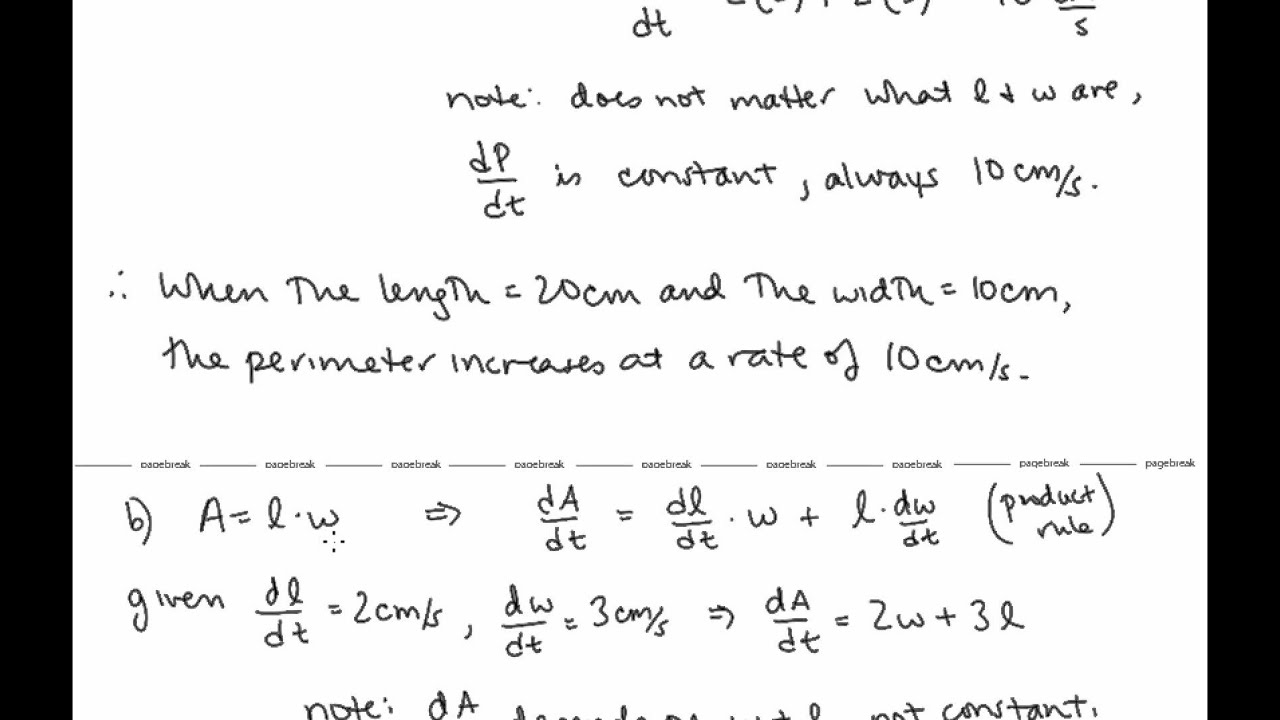 Calc I Lesson 14 Related Rates - YouTube