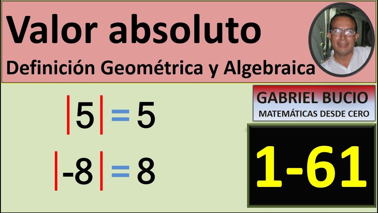 1-61 Valor absoluto. Definición geométrica y algebraica - YouTube