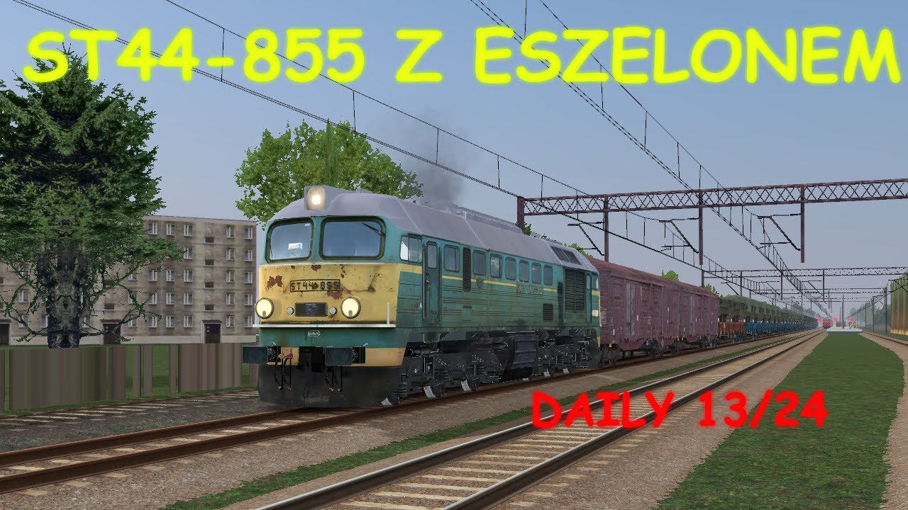 Gagar ST44-856 z eszelonem w Maszynie#32 | DAILY 13/24 - YouTube