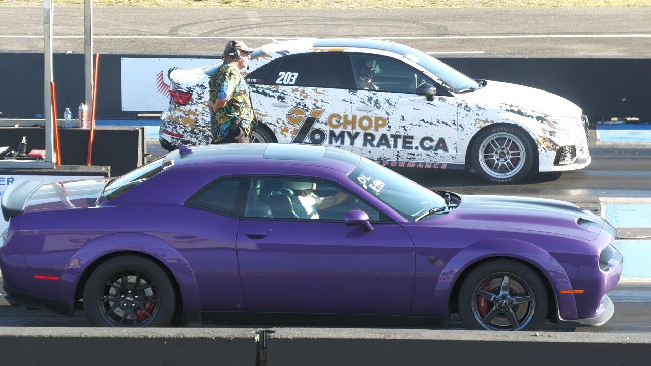 Audi RS3 vs Hellcat - YouTube