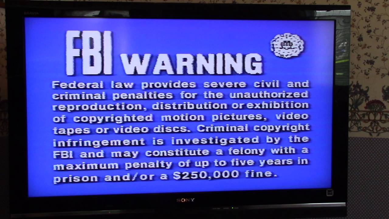 RARE FBI SCREEN ON A PLAYHOUSE VIDEO VHS! - YouTube