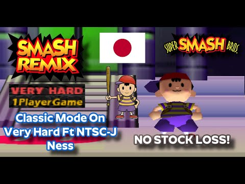 Smash Remix - Classic Mode Playthrough Gameplay Featuring NTSC-J Ness (VERY HARD) NO STOCK LOSS ...